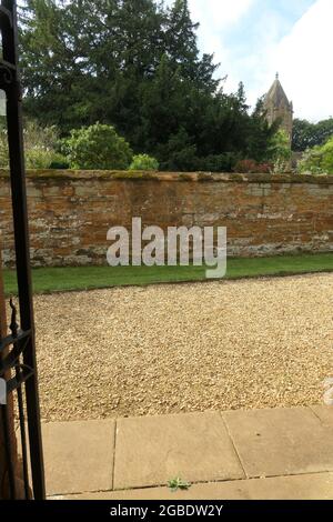 Diana Spencer Crypt entrance with gate and railings at Great Brington ...