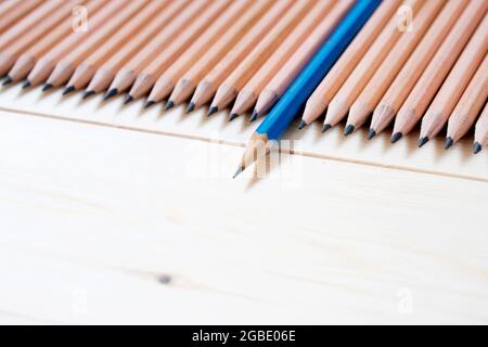 Pencils isolated on Wood - Material backgroun Stock Photo - Alamy