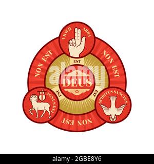 Christian illustration. The magnificent seal of the Holy Trinity: God ...
