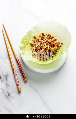 Pork Yuk Sung, Chinese Lettuce Wraps, Traditional Meal in China m ...