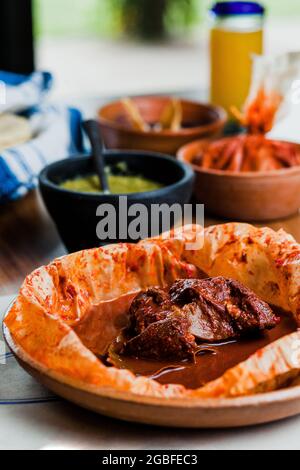 Mixiote with beef or lamb traditional mexican dish in Mexico City Stock ...