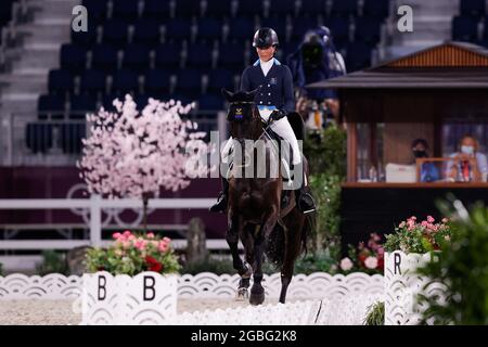 TOKYO, JAPAN - JULY 30: Louise Romeike of Sweden competing on Eventing ...