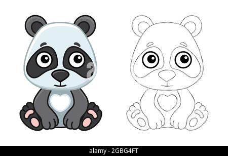 Dot to Dot Panda Isolated Coloring Page for Kids Stock Vector Image & Art - Alamy