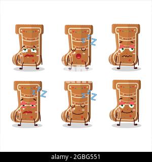 Cartoon character of gingerbread socks with what expression. Vector ...
