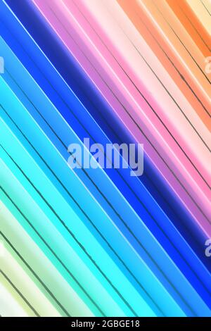 Abstract background of colored lines diagonally. Solid multi-colored ...