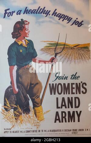 Recruiting Poster for the Women's Land Army Stock Photo - Alamy
