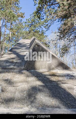 One of the abandoned fortified gun battery positions of Fort Tilden ...