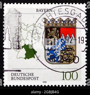 Postage stamp: Bayern (Bavaria), Coat of Arms, 1876, 10 Pfennig ...