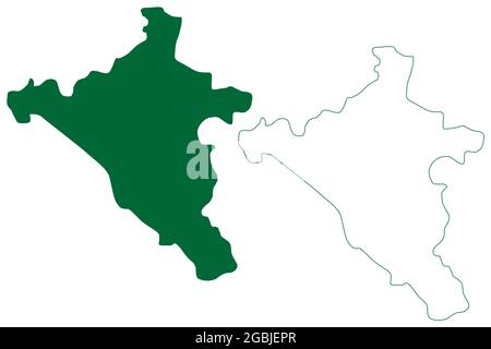 Wanaparthy district (Telangana State, Republic of India) map vector ...