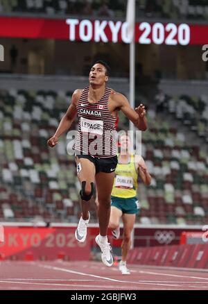 Pierce Lepage of Canada during the Decathlon Men's Long Jump during ...