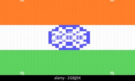 india Pixel Art pattern isolated on Background Stock Photo - Alamy