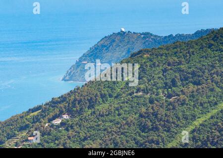 Italy, Liguria, Promontorio di Capo Mele view from Alassio Stock Photo ...