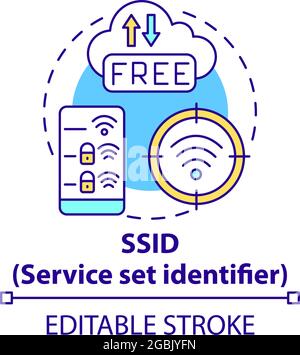 Service set identifier concept icon. Network unique name abstract idea ...