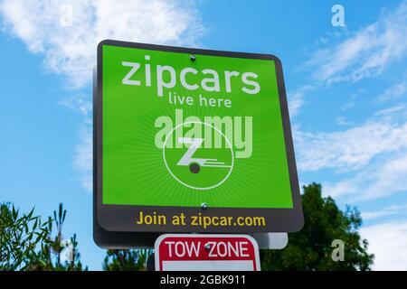 Zipcar an American car-sharing company VW Polo on a street in London ...