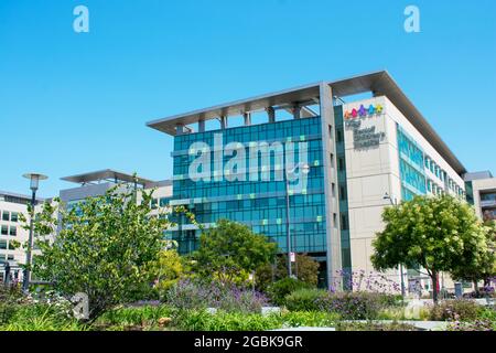 Exterior facade of UCSF Health medical building with logo and modern ...