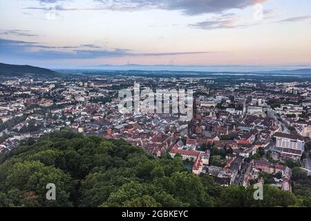 Landscape south of Freiburg im Breisgau, Black Forest mountain range ...