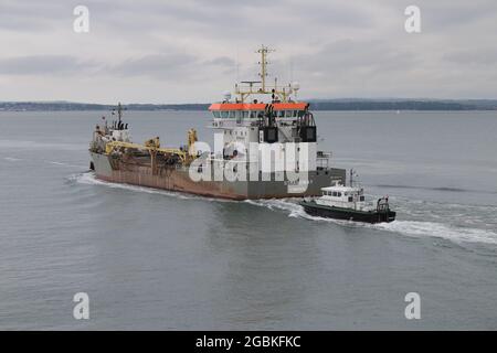 The Cypriot registered hopper dredger STRANDWAY heads out of the ...