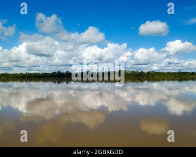 Amazon River and clouds reflex Stock Photo - Alamy