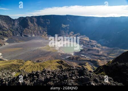 Great kaldera of Tambora at West Nusa Tenggara, Indonesia Stock Photo ...