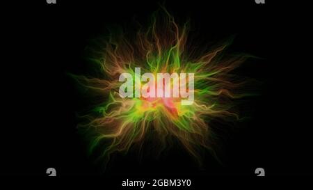 Colorful glowing lattice cosmic string, stars, filaments and hair ...