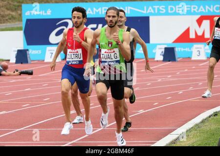 CULTRU Sacha , TUAL Gabriel 800 M Mens during the 2021 Athletics French ...