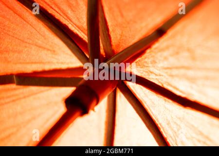 Umbrella from inside with light going through it Stock Photo - Alamy