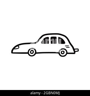 Doodle car. Funny sketch scribble style. Hand drawn toy car vector ...