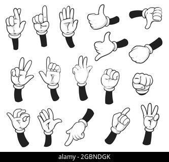 Cartoon gloved hands with different gestures Stock Vector Image & Art ...