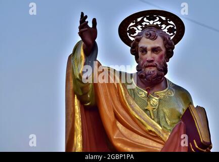 BIRZEBBUGA, MALTA - Jul 27, 2015: The statue of Saint Peter coming out ...