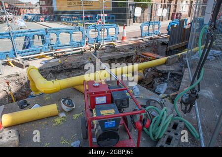 Gas Works. The utilities people where to lay a new gas main in the high ...