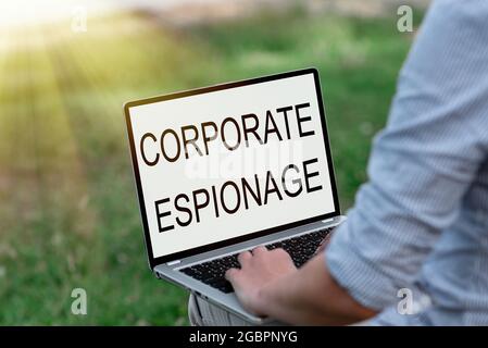 Text sign showing Industrial Espionage. Business photo text form of ...