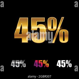 45 percent discount sign icon. Sale symbol. Special offer label ...
