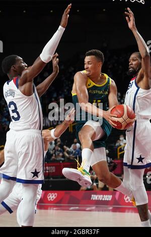 Tokyo, Japan, 5 August, 2021. Dante Exum of Team Australia in action ...