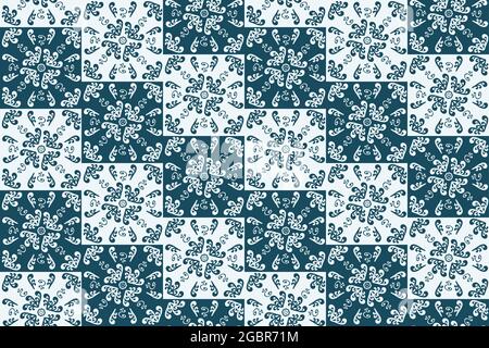 Sicilian Blue Ceramic tile pattern, repeating texture print, background ...