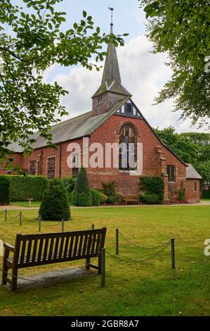 Parish church of St Oswald,Preesall,Lancashire built 1896-98 arch ...