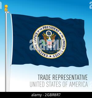 Office of the United States Trade Representative waving flag, USA ...