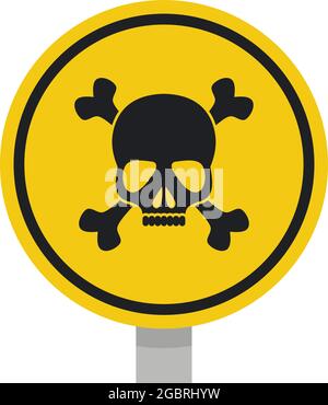 Round danger sing icon. Flat illustration of round danger sing vector ...