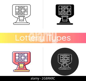Terminal based lottery game white linear icon for dark theme Stock ...