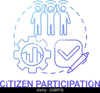 Political participation concept icon. Political involvement idea thin ...