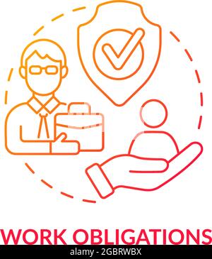 Employee obligations line icon, concept sign, outline vector ...