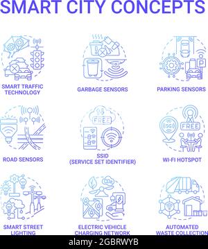 Metropolis line icons collection. Futuristic, Industrial, Urban ...