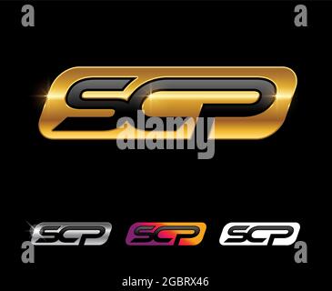 A Vector Illustration set of Golden SCP monogram logo vector sign Stock ...
