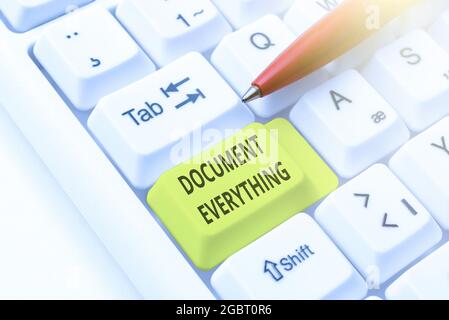 Conceptual display Document Everything. Concept meaning computer file ...