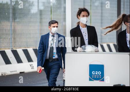 Trieste, Italy. 05th Aug, 2021. The red area limits access only to ...