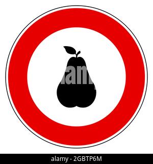 Pear and prohibition sign Stock Photo - Alamy