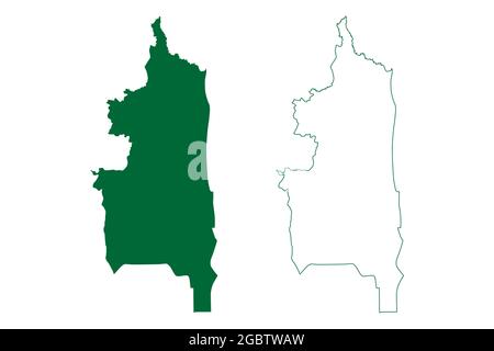 Khowai district (Tripura State, Republic of India) map vector ...