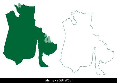 Unakoti district (Tripura State, Republic of India) map vector ...