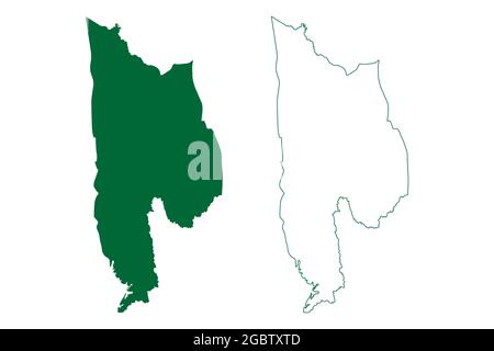 Dhalai district (Tripura State, Republic of India) map vector ...