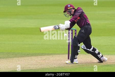 London, UK. 5th Aug, 2021. Surrey's Rikki Clarke celebrates after ...