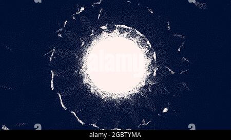 Retro styled docking corridor on space station or light at the end of ...